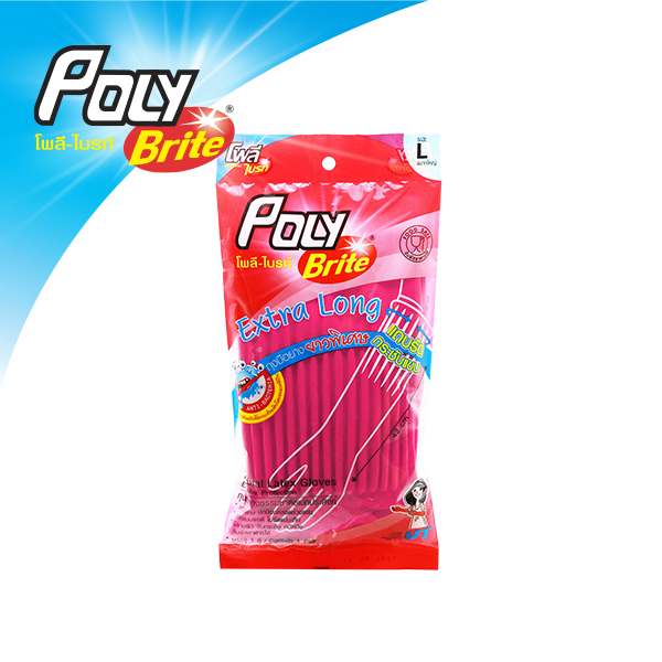 Poly-Brite ถุงมือยางธรรมชาติ รุ่น EXTRA LONG Poly-Brite ถุงมือยาง ...