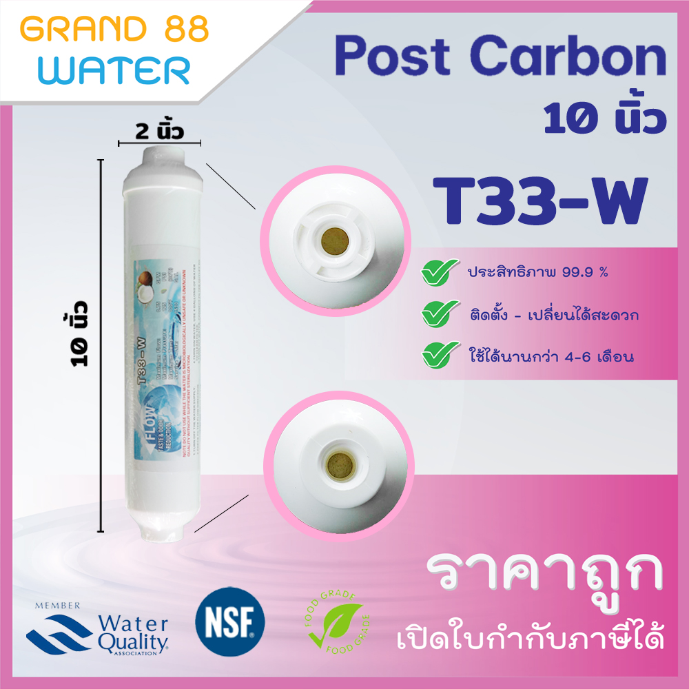 Grand 88 water , ไส้กรองน้ำ Post Carbon Filter ขนาด 10 นิ้ว l ของแท้ทุกยี่ห้อ Fluxtek (GAC ...