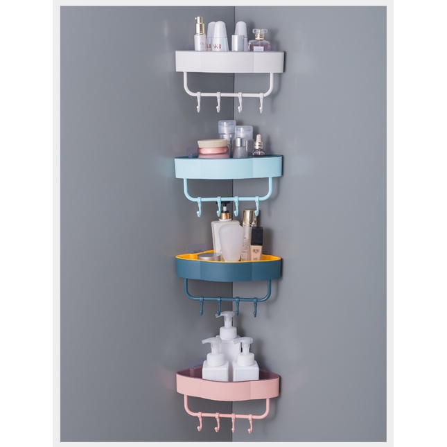 HOMIE HOME HH-290 ชั้นวางติดผนัง มีตะขอ แบบมีกาวไม่ต้องเจาะ คุณภาพดี ...