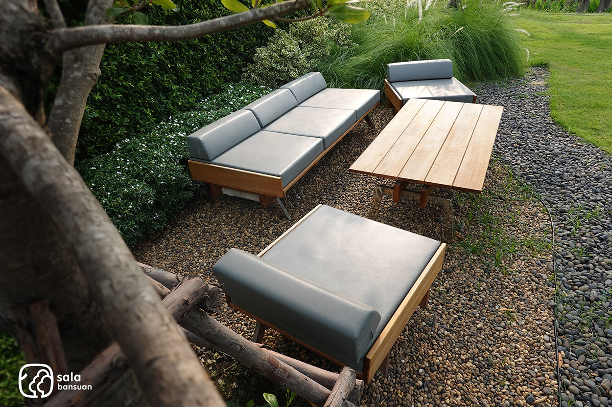 โซฟาสนาม JAVA Sofa 200 ซม เฟอร์นิเจอร์กลางแจ้ง สีไม้ธรรมชาติ 200cm. โซฟา 3 ที่นั่ง สไตล์มินิมอล ...