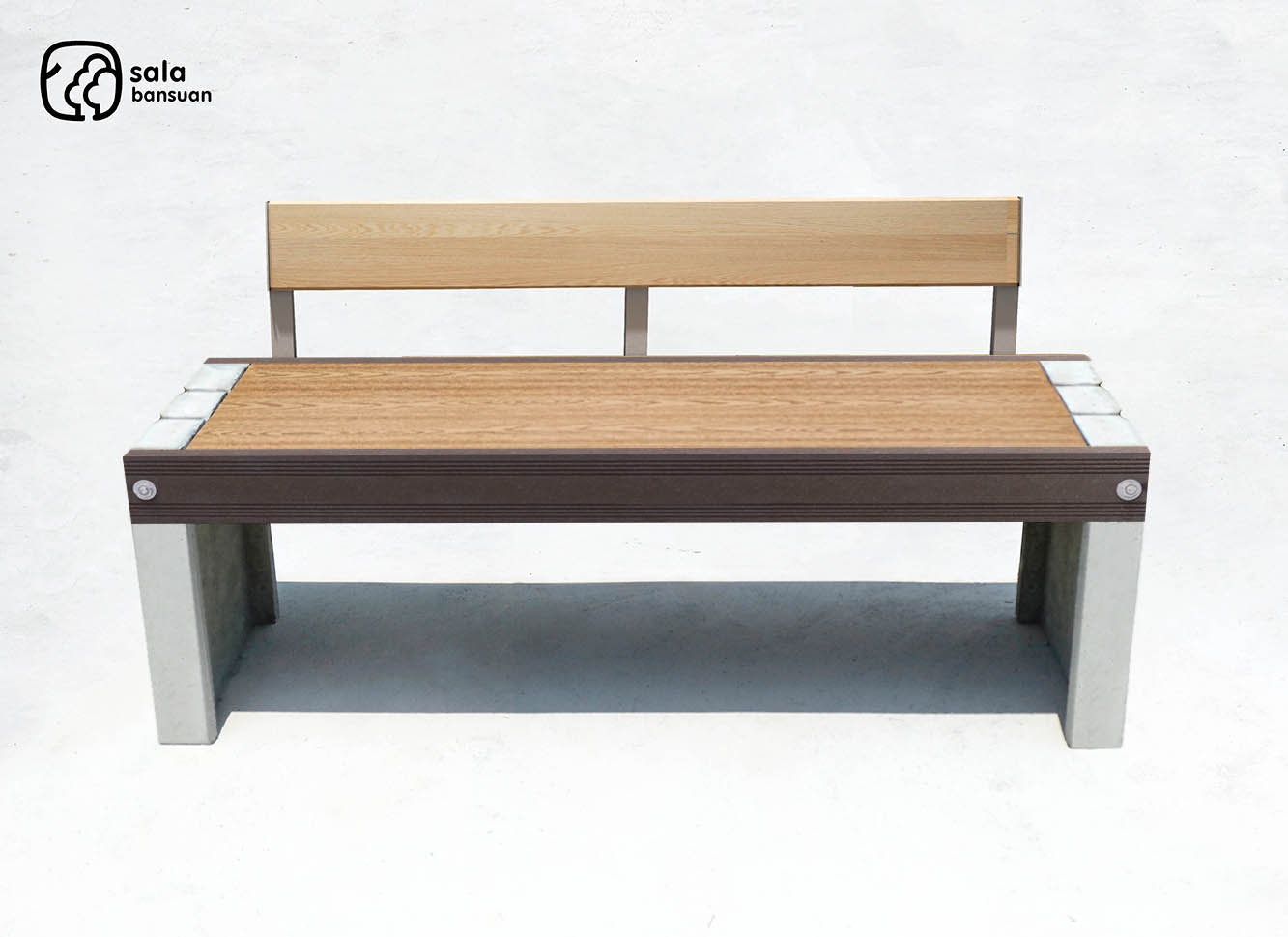 WPC Bench 120 รุ่นพนักพิง ม้านั่งสนาม ม้านั่งกลางแจ้ง มานั่งในสวน สีสัก ...