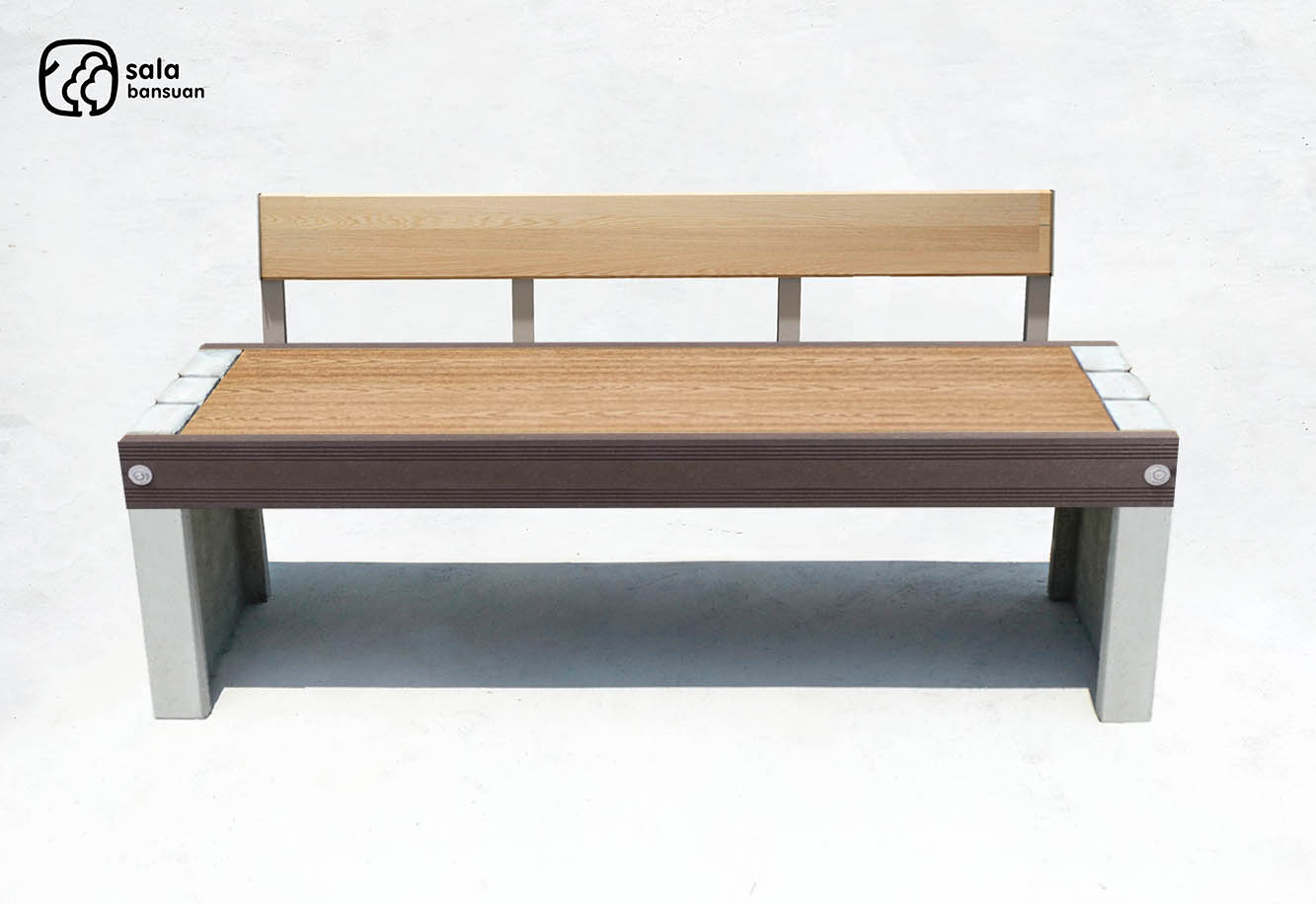 WPC Bench 150 รุ่นพนักพิง ม้านั่งสนาม ม้านั่งกลางแจ้ง มานั่งในสวน สีสัก ...