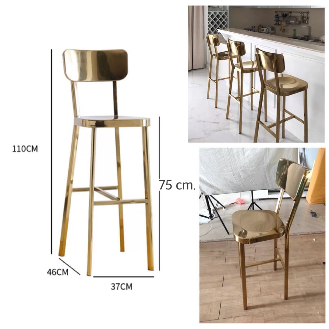 Home designs bkk Bar stool Chair เก้าอี้บาร์ Rose gold - ThaiPick