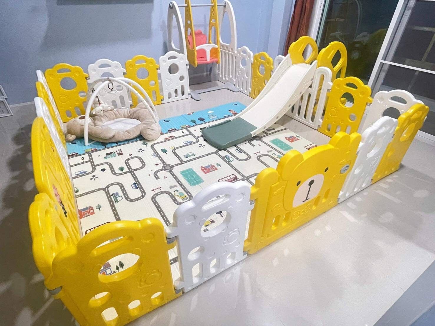 Ozone Baby Shop คอกกั้นเด็ก หมีเหลืองสุดน่ารักแข็งแรงปลอดภัย คอกกั้น ...