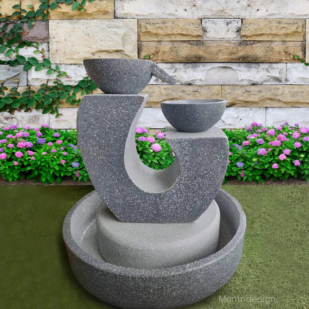 Montri design ชุดโอ่งน้ำล้น รุ่น Good day 74x75x75 ภาคเหนือ สีเทา 3ชุด ...