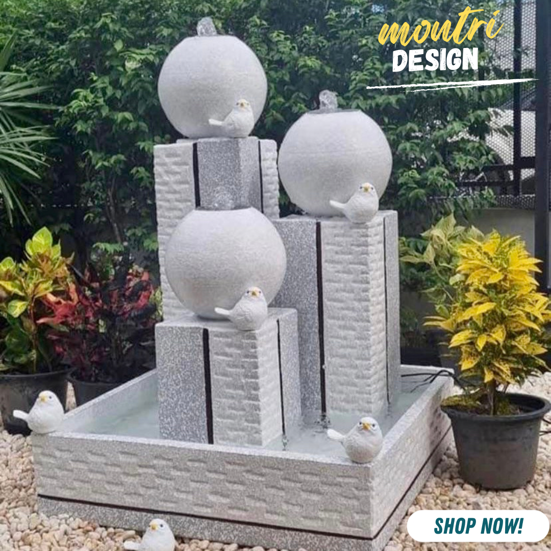 Montri design ชุดน้ำผุดระดับ 3 แต่งสวย เสริมฮวงจุ้ย 80x80x120 ภาคเหนือ ...