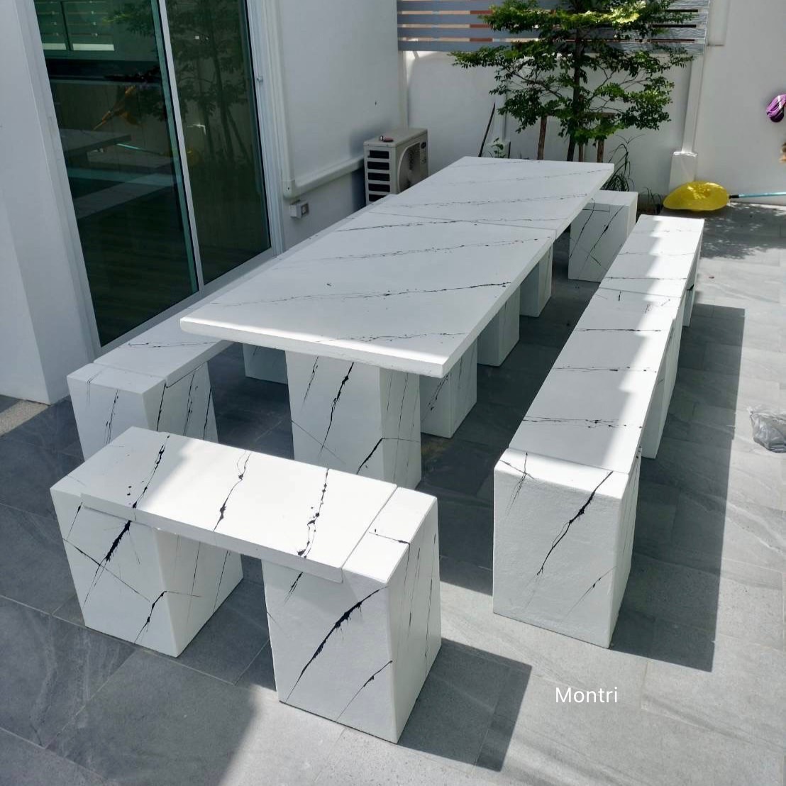 Montri design ชุดโต๊ะสนามกลางแจ้ง ขนาด 2 เมตร สวยแข็งแรงทนทาน ภาคตะวัน ...