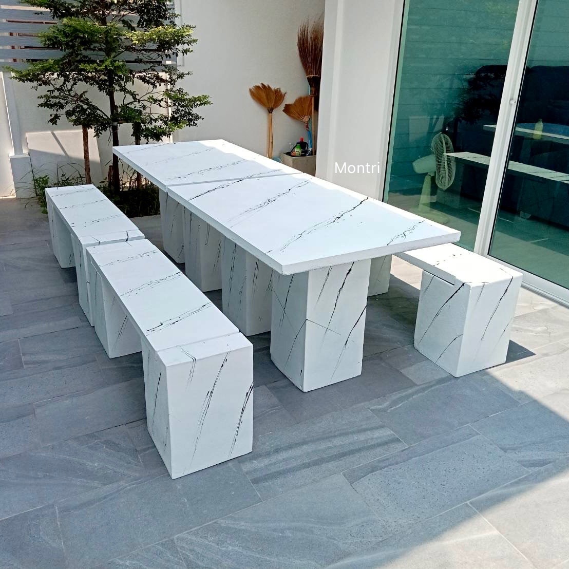 Montri design ชุดโต๊ะสนามกลางแจ้ง ขนาด 2 เมตร สวยแข็งแรงทนทาน ภาคตะวัน ...