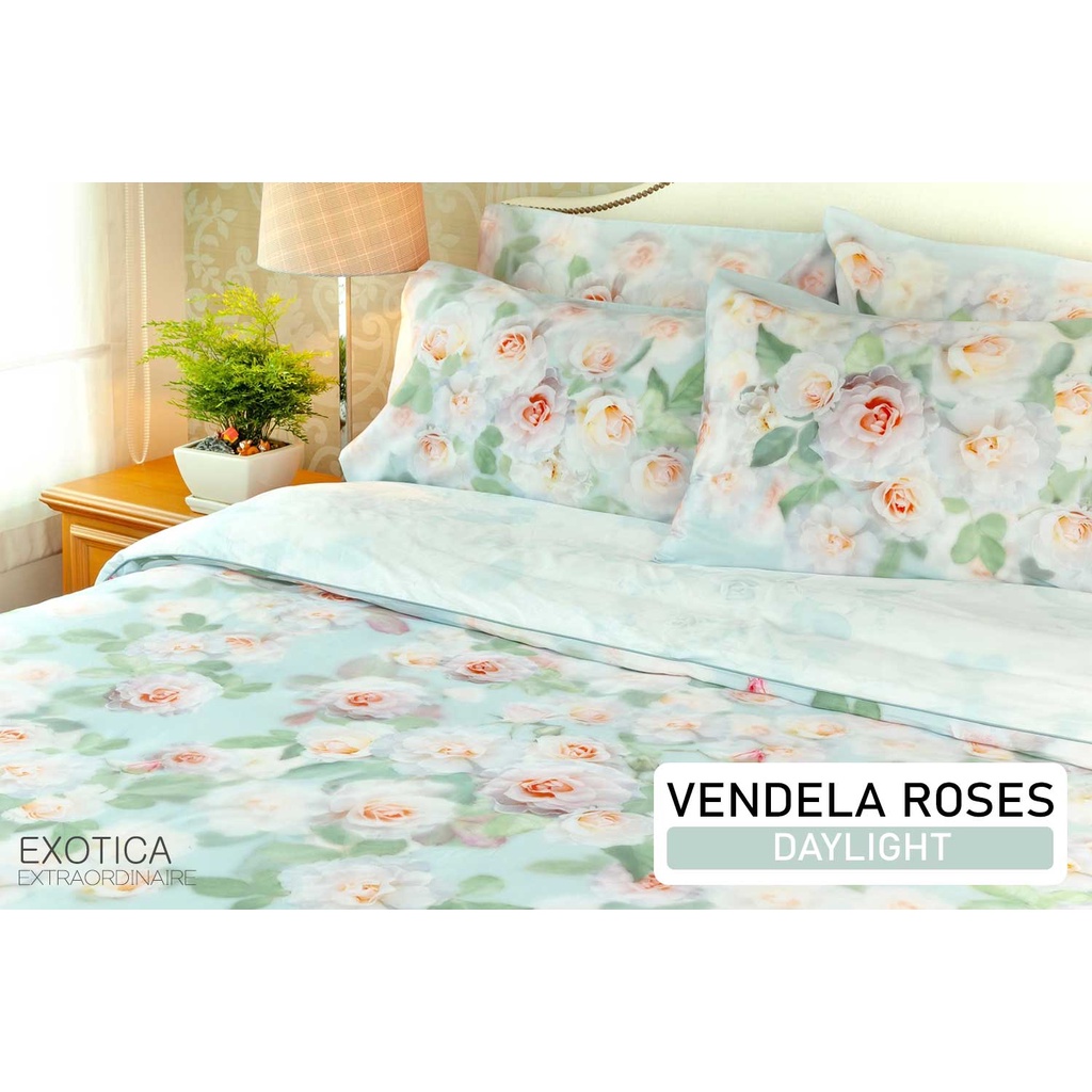 EXOTICA ชุดผ้าปูที่นอนรัดมุม + ปลอกหมอน ลาย Vendela Roses Daylight 6 ...