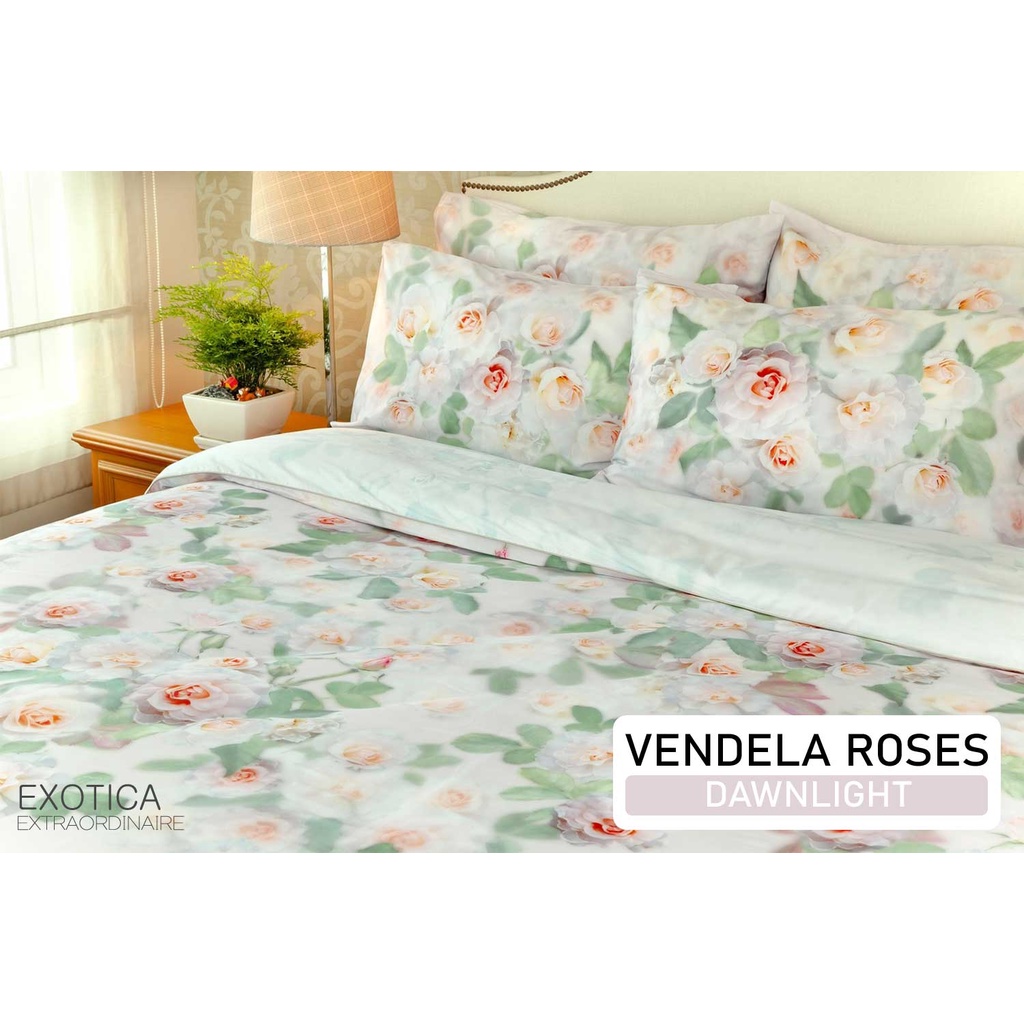 EXOTICA ชุดผ้าปูที่นอนรัดมุม + ปลอกหมอน ลาย Vendela Roses Daylight 6 ...