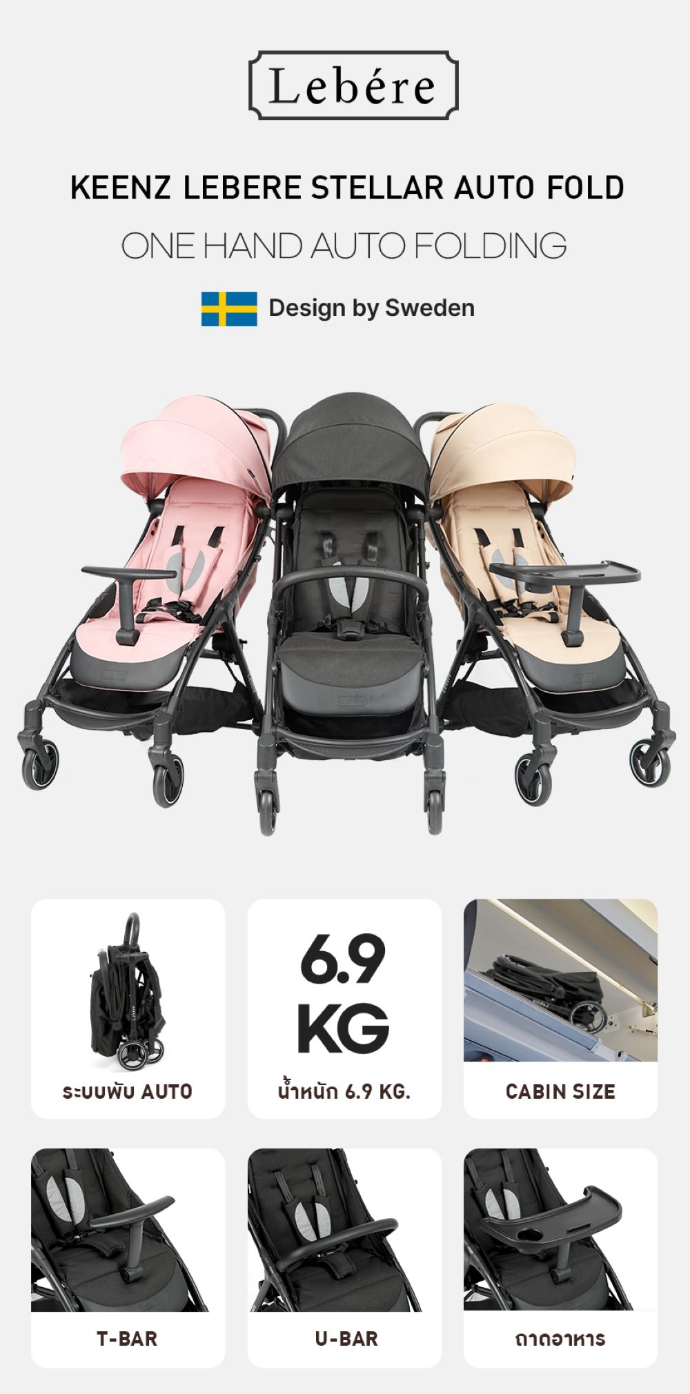 Keenz Lebere Stellar Auto Fold Black อลูมิเนียม - บริษัท มัมแอนด์มีสโตร์ จำกัด - ThaiPick