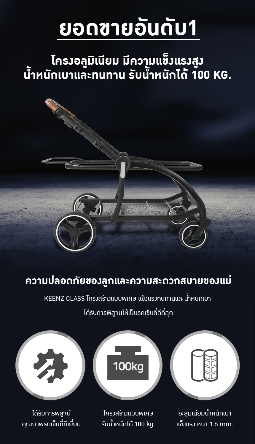 Keenz Class Wagon (รถเข็น 2 ที่นั่ง) Beige - บริษัท มัมแอนด์มีสโตร์ จำกัด - ThaiPick