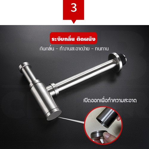 BF&MF Shop สะดืออ่างหัวกด พร้อมท่อน้ำทิ้ง รุ่น C1M123 - C1M126 80 cm ...