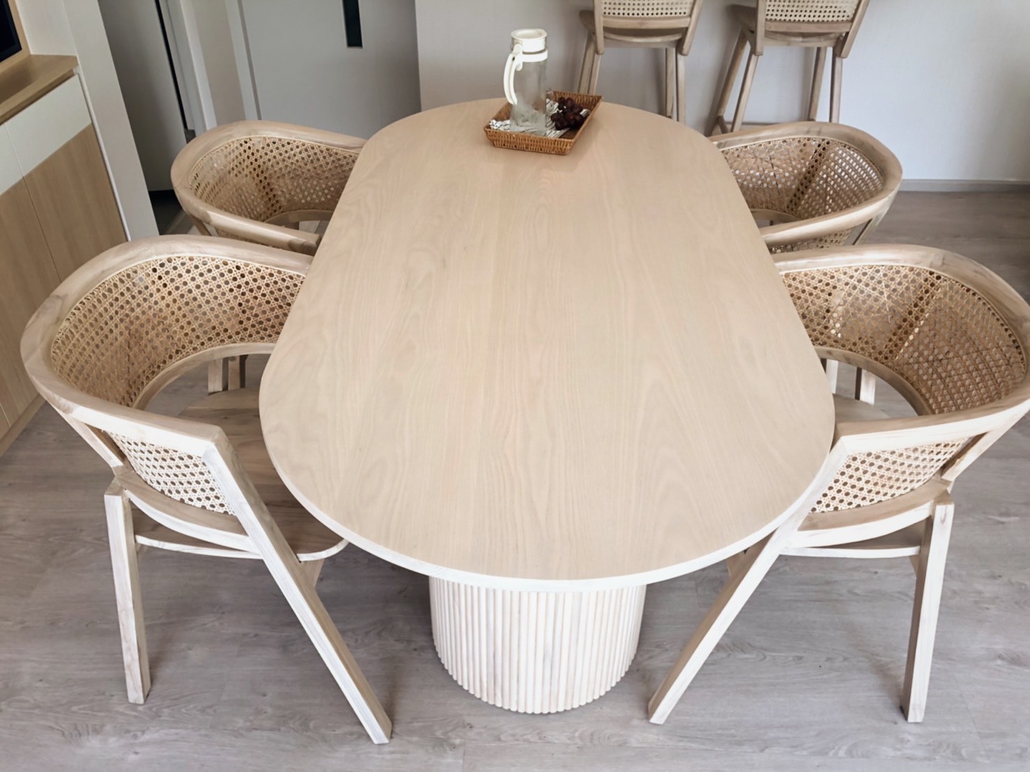 Warmwood.craft โต๊ะไม้แอชพรีเมี่ยม รุ่น Scandi สี White natural 220-90 ...