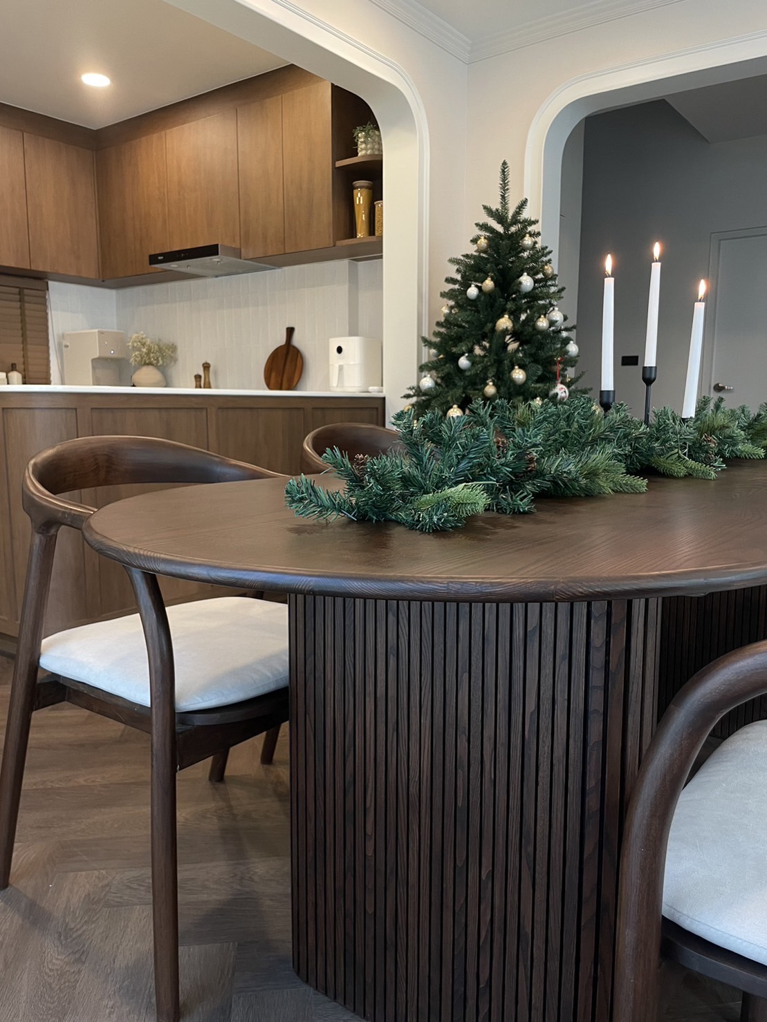 Warmwood.Craft โต๊ะไม้แอชพรีเมี่ยม รุ่น Maison รุ่นขาเหลี่ยม Dark ...