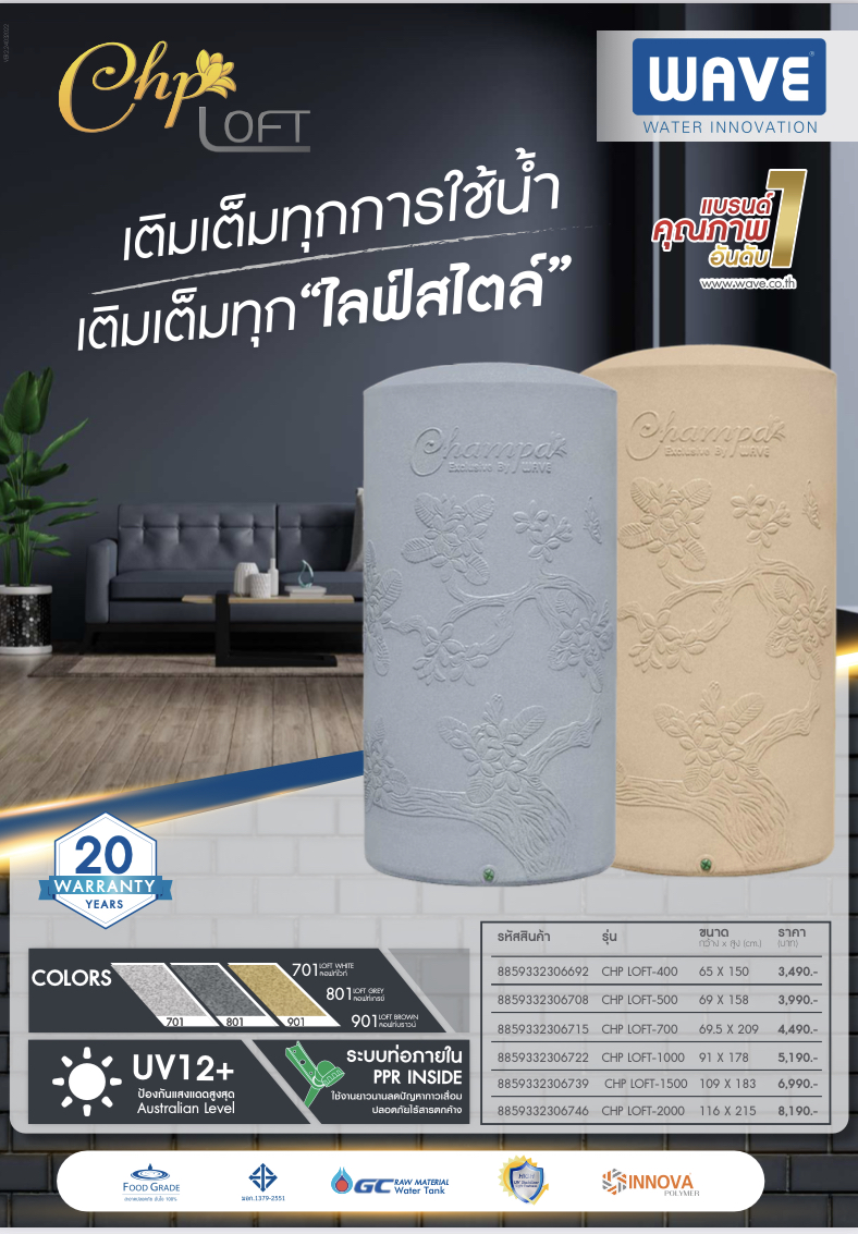 WAVE CHP Loft (ซีเฮซพี ลอฟ) -1500 - บริษัท อินดัสทรี โฮม จำกัด - ThaiPick