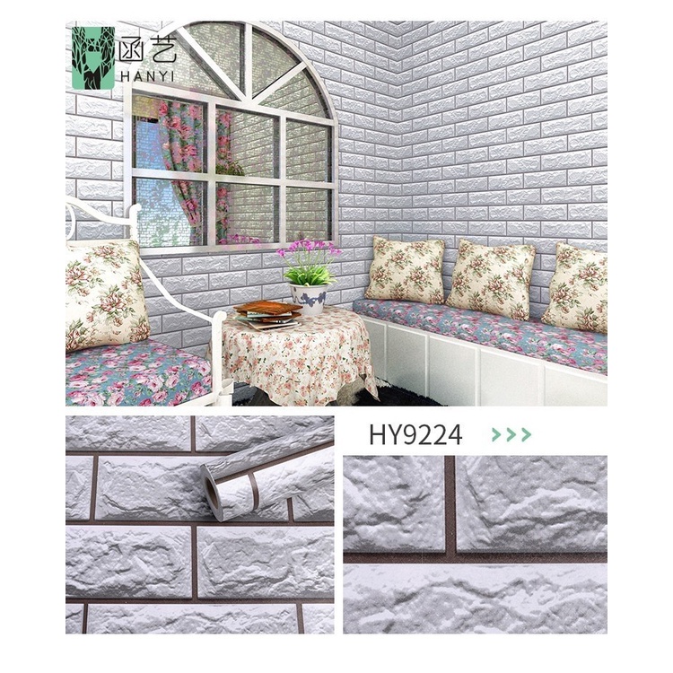 TY WALL HOME วอลเปเปอร์ ลายอิฐ ลายหิน กาวในตัว รุ่น 9224 (สีเทาลายอิฐ ...