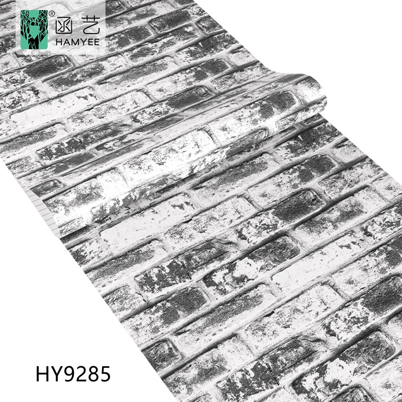 TY WALL HOME วอลเปเปอร์ ลายอิฐ ลายหิน กาวในตัว รุ่น 9224 (สีเทาลายอิฐ ...