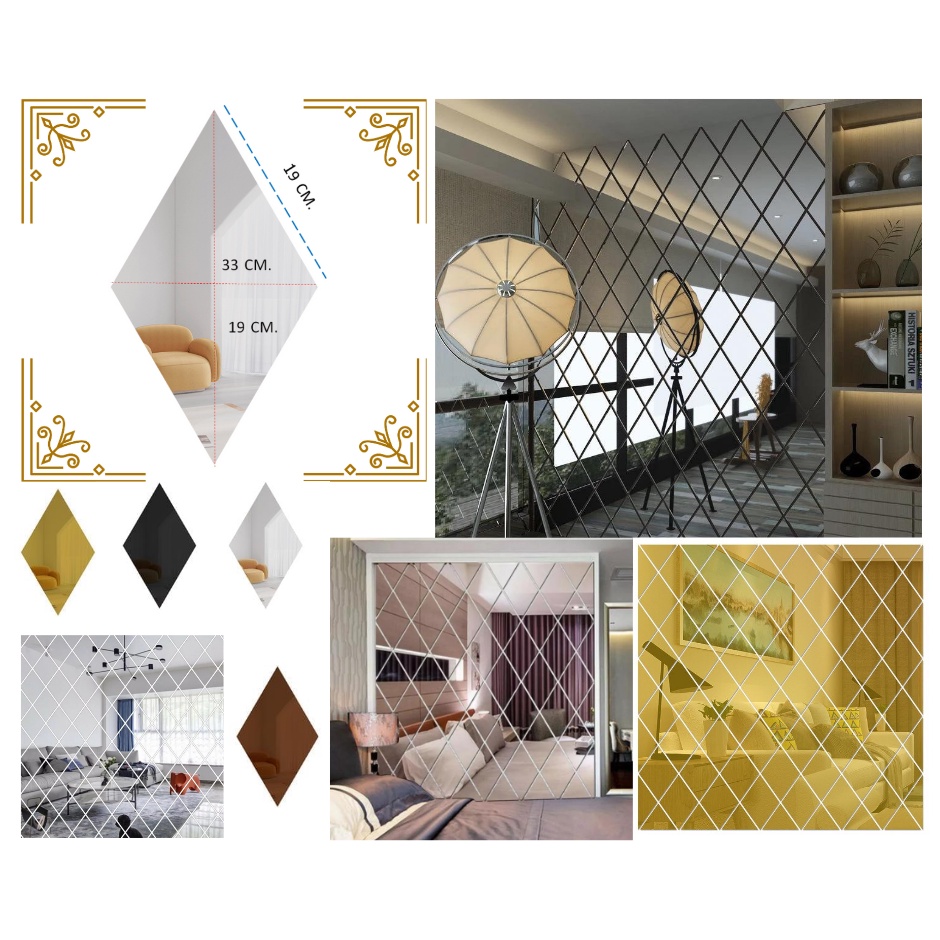 TY WALL HOME กระจกสติ๊กเกอร์อะคริลิคติดผนัง Size ใหญ่ ปรับมุมมองให้ ...