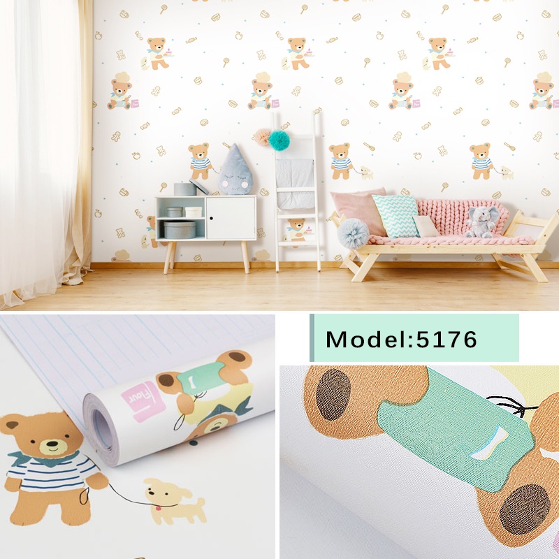 TY WALL HOME วอลเปเปอร์ ลายการ์ตูน กาวในตัว รุ่น 8667-3 (สีฟ้าลายทะเล ...