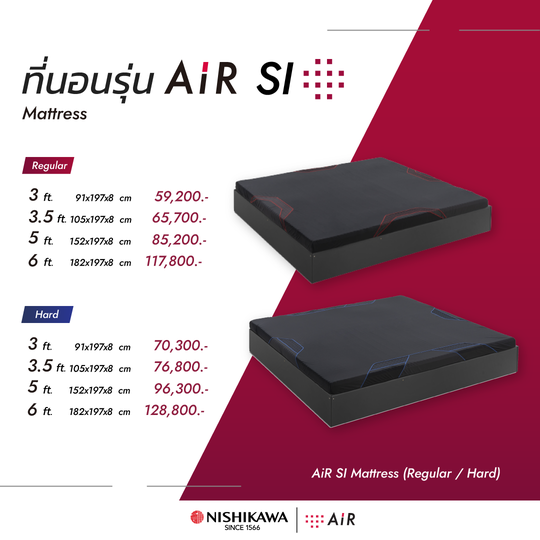 Nishikawa AiR Si - Mattress Regular 6 ฟุต single หนา 9 cm - บริษัท โตโยสึ แอล แอนด์ ซี (ไทยแลนด์ ...
