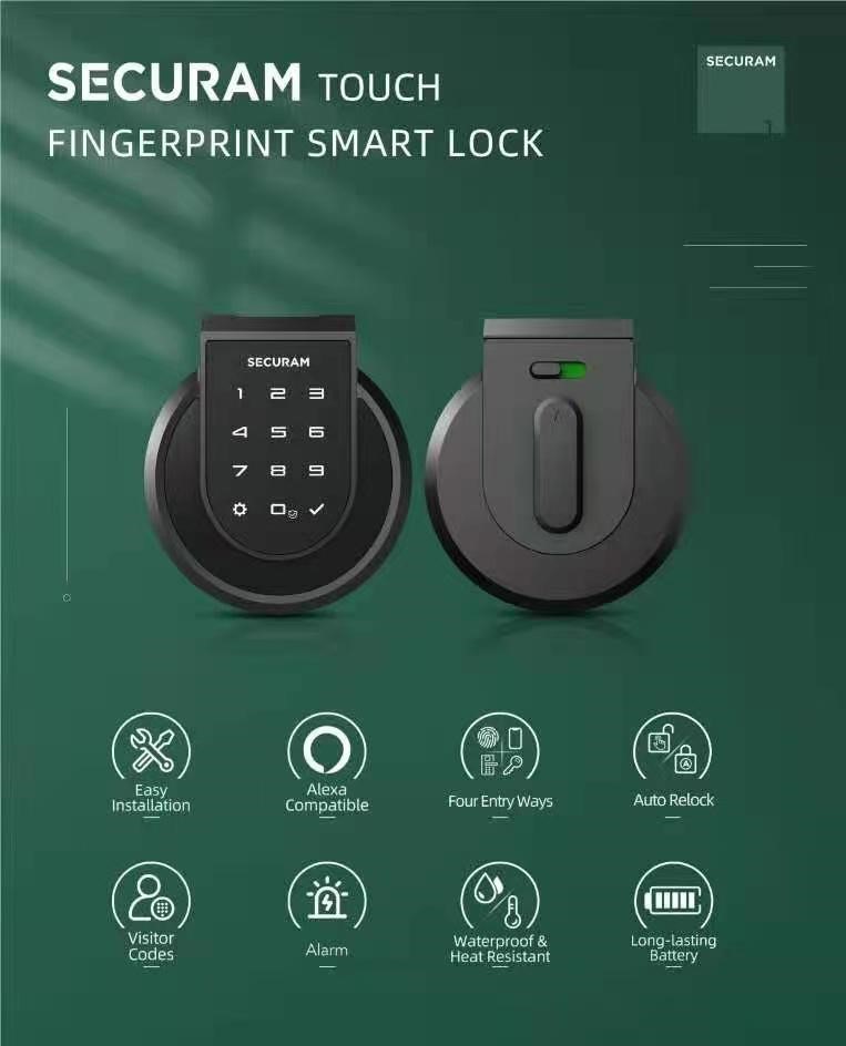 SECURAM Touch - SMART Fingerprint Deadbolt Door Lock Black - Asia Cash ...