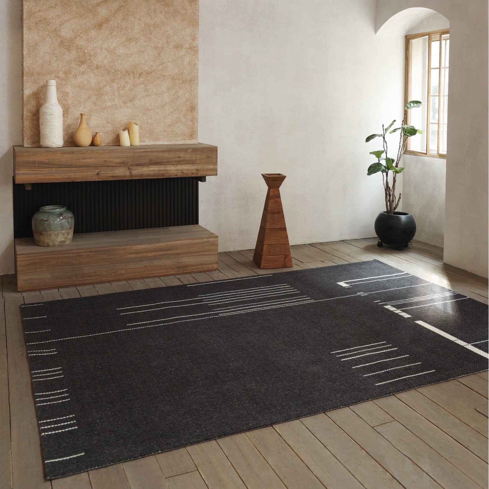 amazeunits พรมขนแกะ Add warmth รุ่น All Black BLACK 200 x 300 cm - ThaiPick