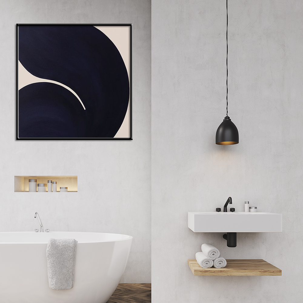 MODAN ภาพพร้อมกรอบ แขวนได้ทันที ABSTRACT ART #ABSART300 BLACK 60x60 CM ...