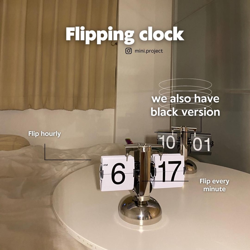 Mini Project flipping clock นาฬิกาตั้งโต๊ะสไตลเกาหลี แถมถ่านมูลค่า 55 บาท Mini Project แกนขาว ...