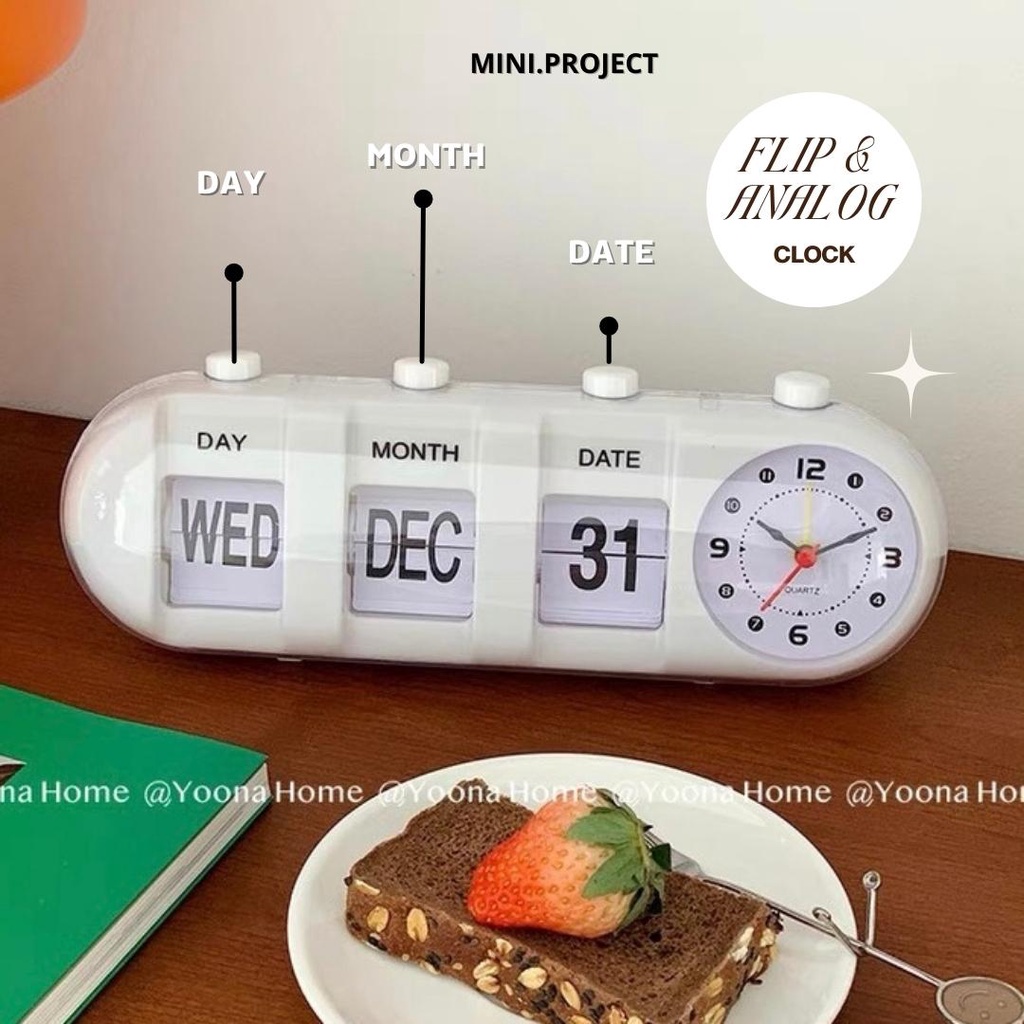 Mini Project นาฬิกา analog&flip clock พร้อมส่ง Mini Project ขาว normal - ninymph47@gmail.com ...