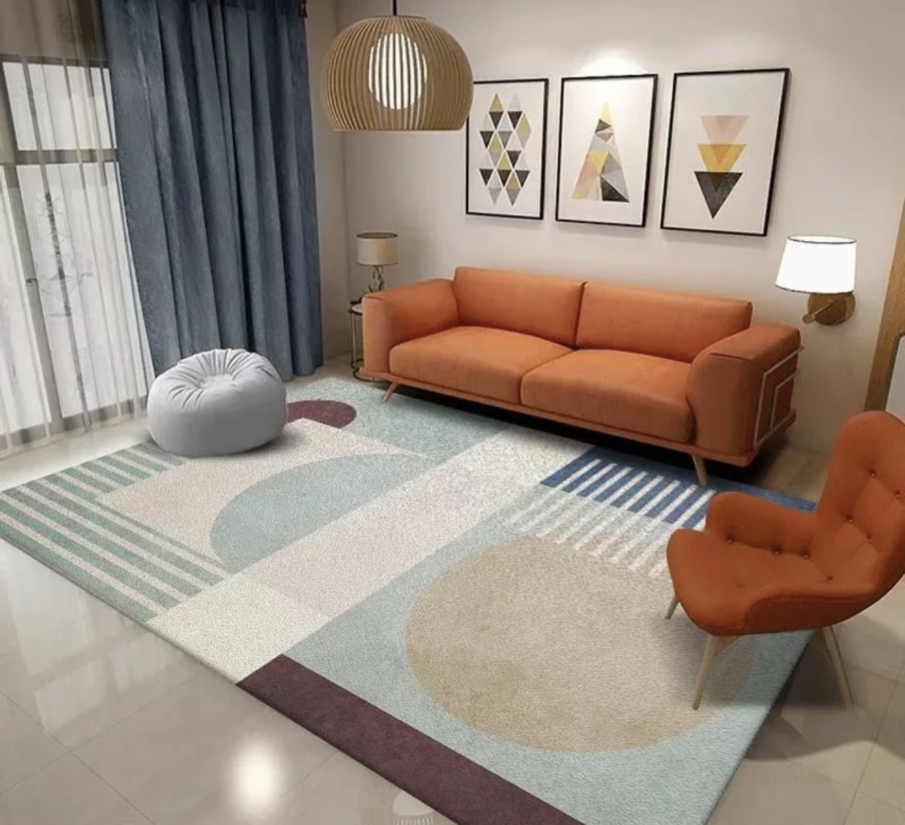 Carpet Ville พรมแต่งบ้าน 120x160cm พรมปูพื้น พรมตกแต่งห้อง พรมกันลื่น ...