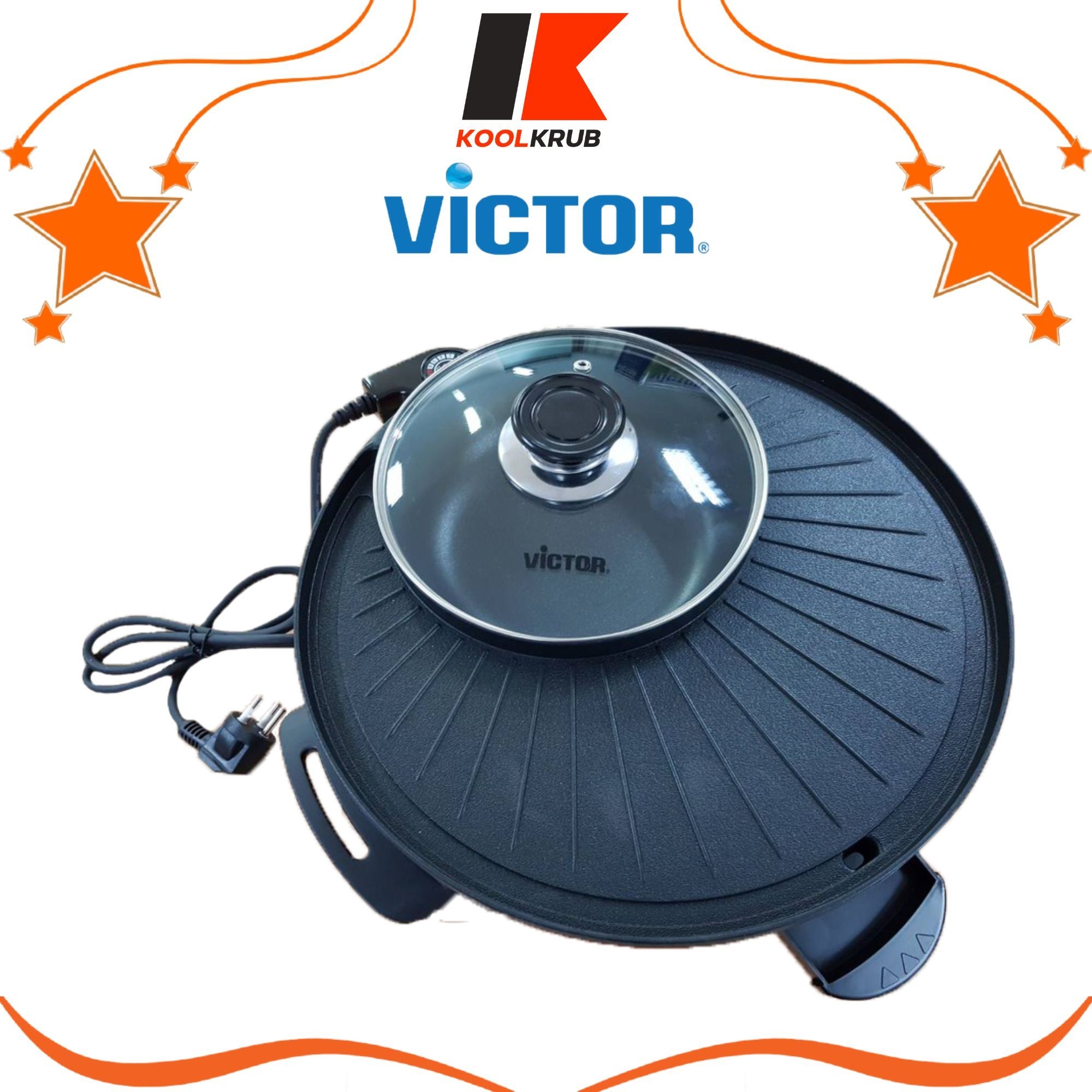 Victor กระทะปิ้งย่างชาบู 2in1 เตาไฟฟ้า รุ่น GP-C3501 สีดำแดง ร้อนเร็ว ไม่ติดกระทะ กำลังไฟ 1800 ...