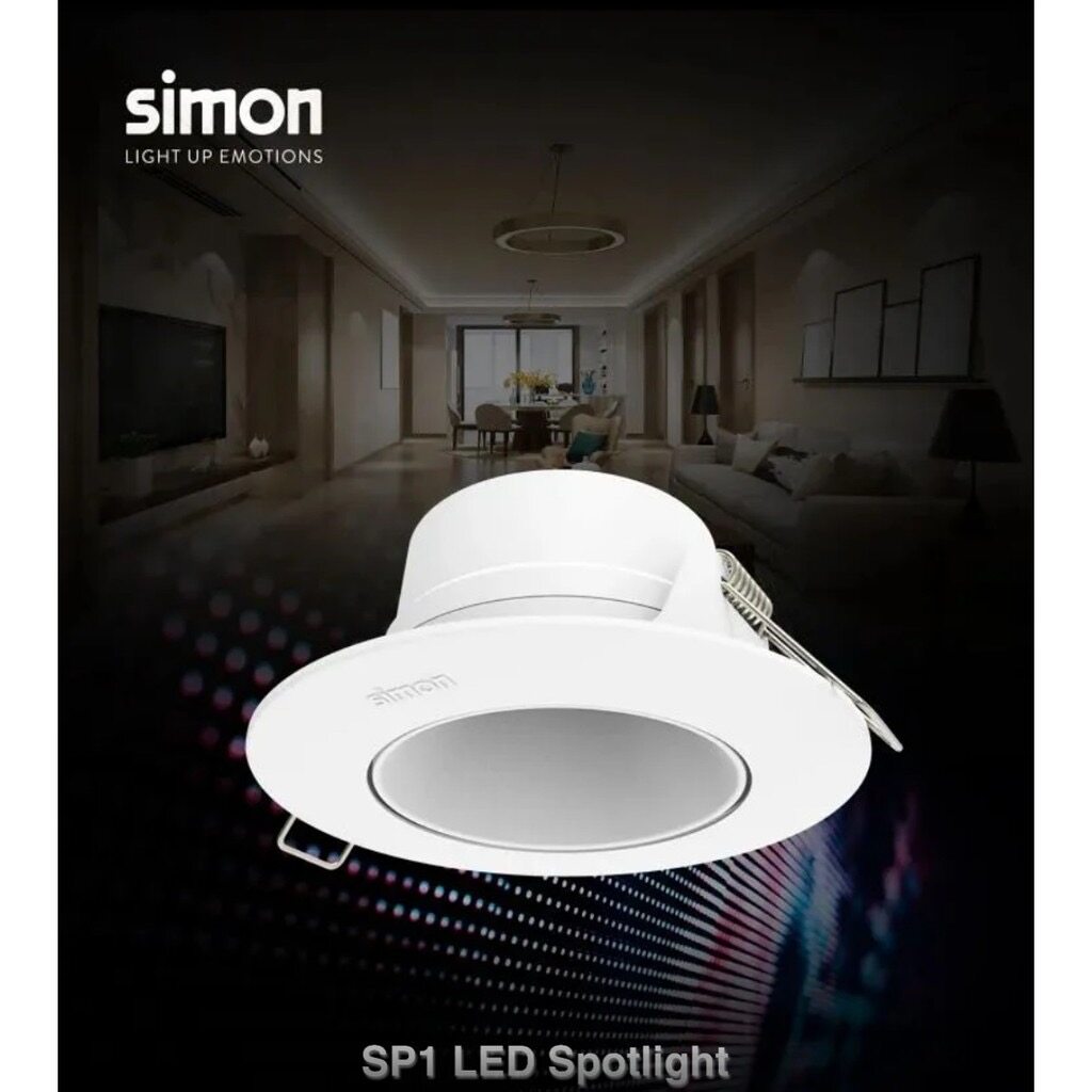 Simon โคมไฟดาวน์ไลท์3W 5W LEDดาวน์ไลท์ฝังฝ้า LED SP1 3W 3000K 4000K แสงเหลือง แสงธรรมชาติ simon ...