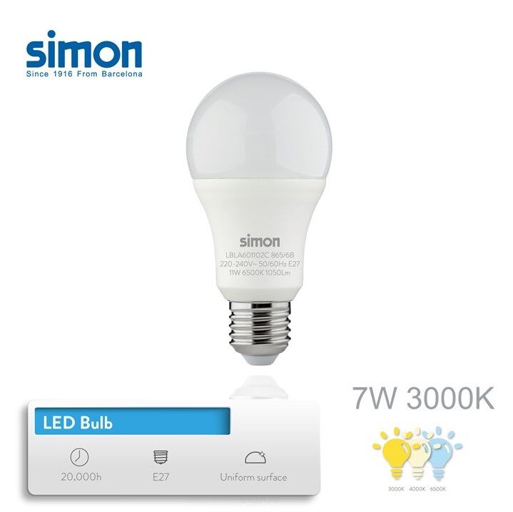 คุ้ม Pack 10 หลอดไฟแอลอีดี ประหยัดไฟ LEDBulb A60 ขั้วE27 7W/11Wn ,มี 3 ...