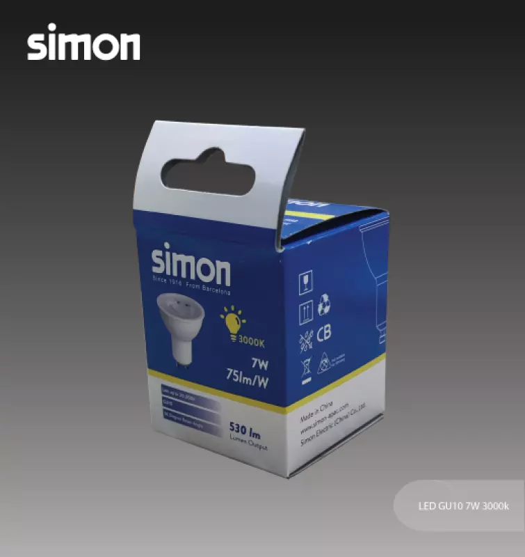 Simon LED Bulb GU10 7W 3000K 4000k 6500K เหมาะกับการใช้งาน ที่อยู่อาศัย ...