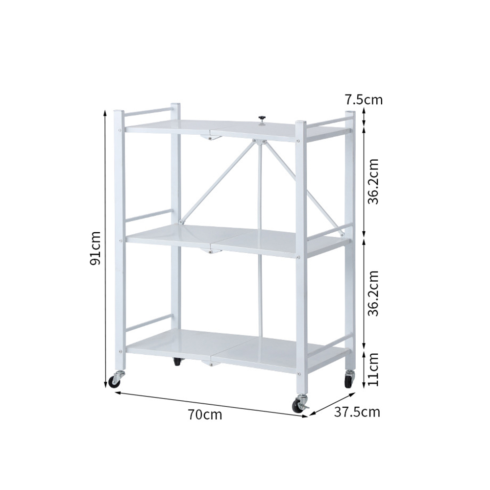 YSB CENTER ชั้นวาง สแตนเลสแท้ ชั้นวางพับเก็บได้ ประหยัดพืนที่ พร้อมล้อเลื่อน อุปกรณ์จัดเก็บ ดำ ...