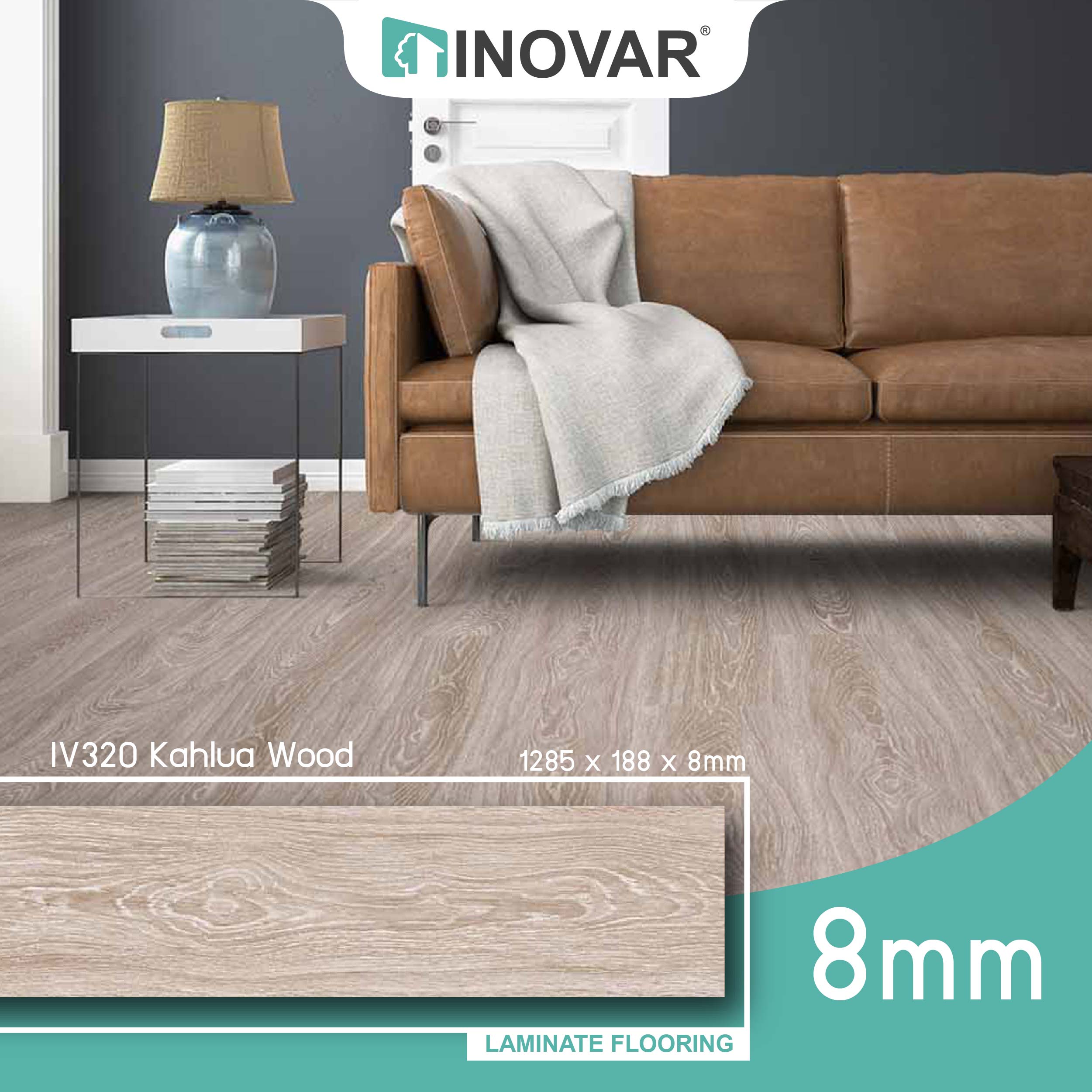 INOVAR ไม้พื้นลามิเนต 8mm Kahlua Wood 1288 x 192 x 8mm - บริษัท อินโนวา ...