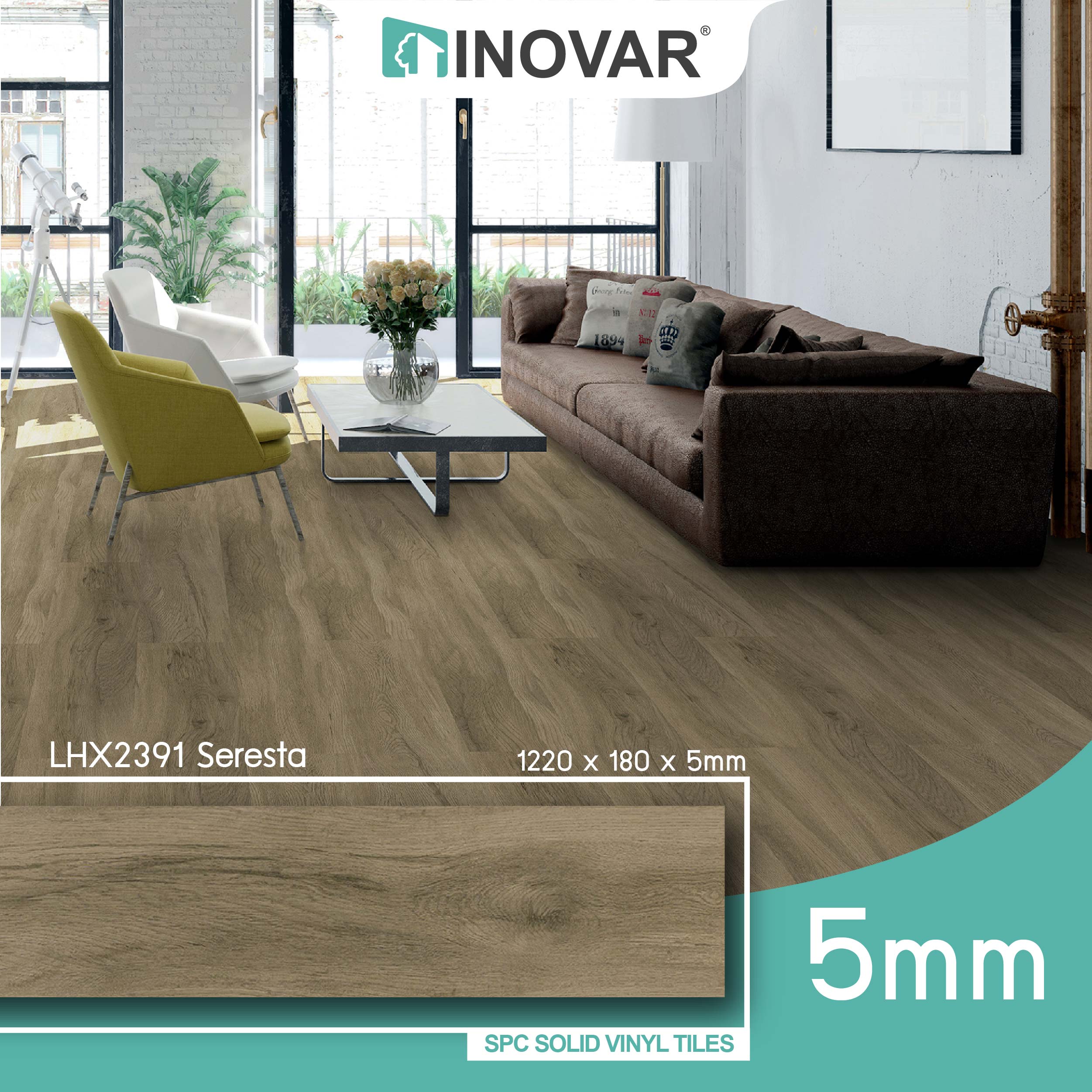 INOVAR พื้นไวนิล SPC 5mm สี LHX2391 Seresta ขนาด 1220x180x5mm - บริษัท ...