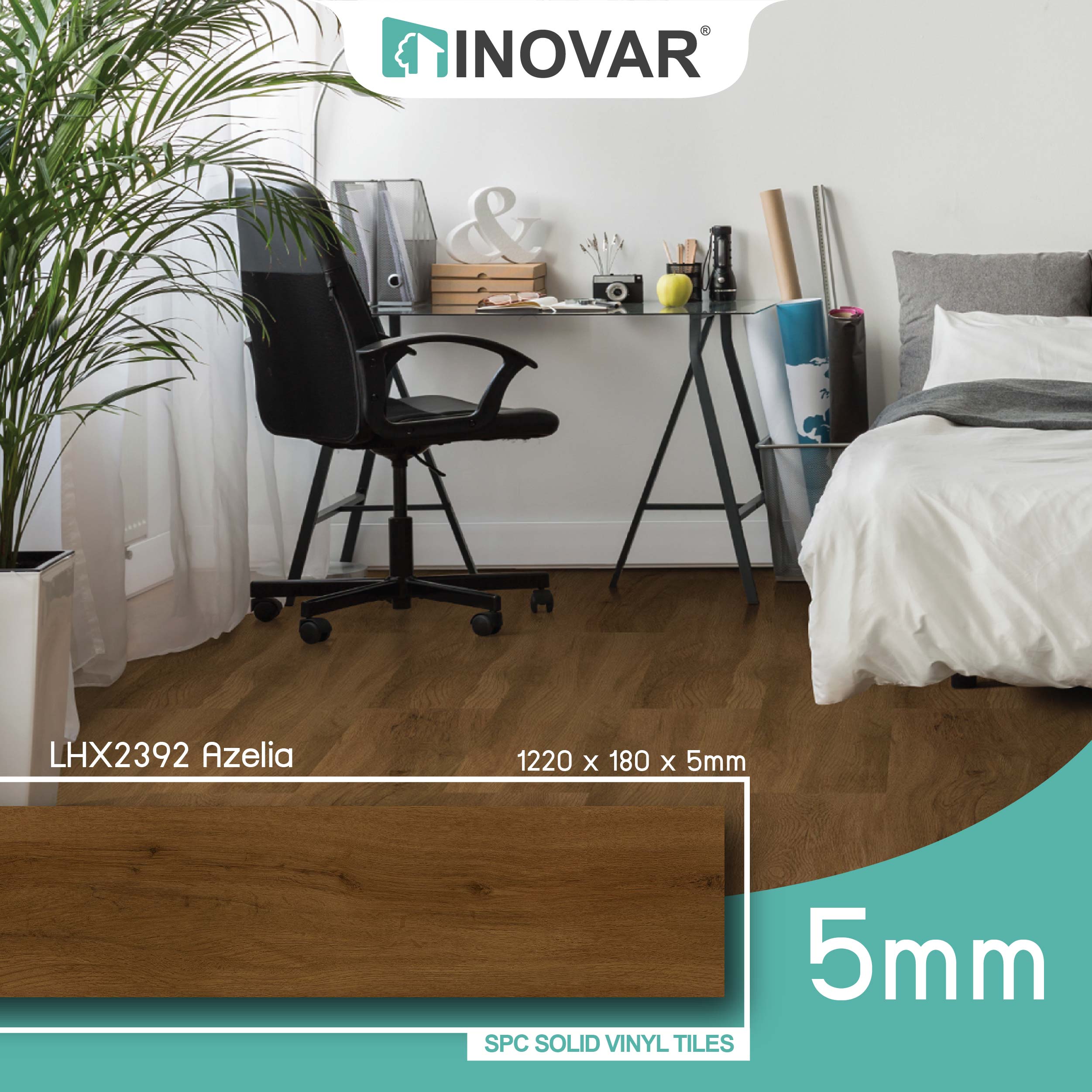 INOVAR พื้นไวนิล SPC 5mm ขนาด 1220x180x5mm สี LHX2392 Azelia - บริษัท ...