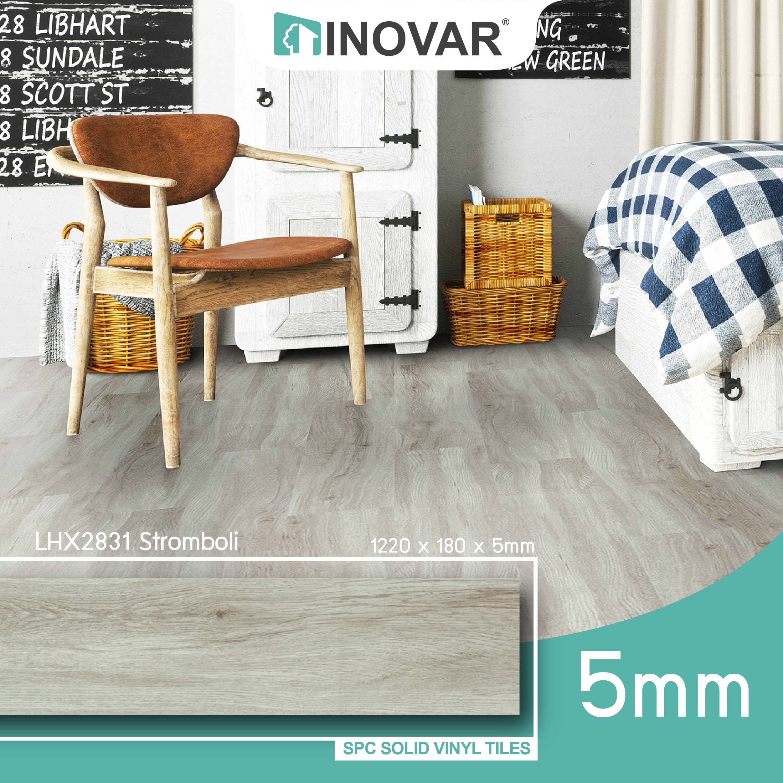INOVAR พื้นไวนิล SPC 7mm ขนาด 1420x225x7mm สี LQL2841 Oakville - บริษัท ...