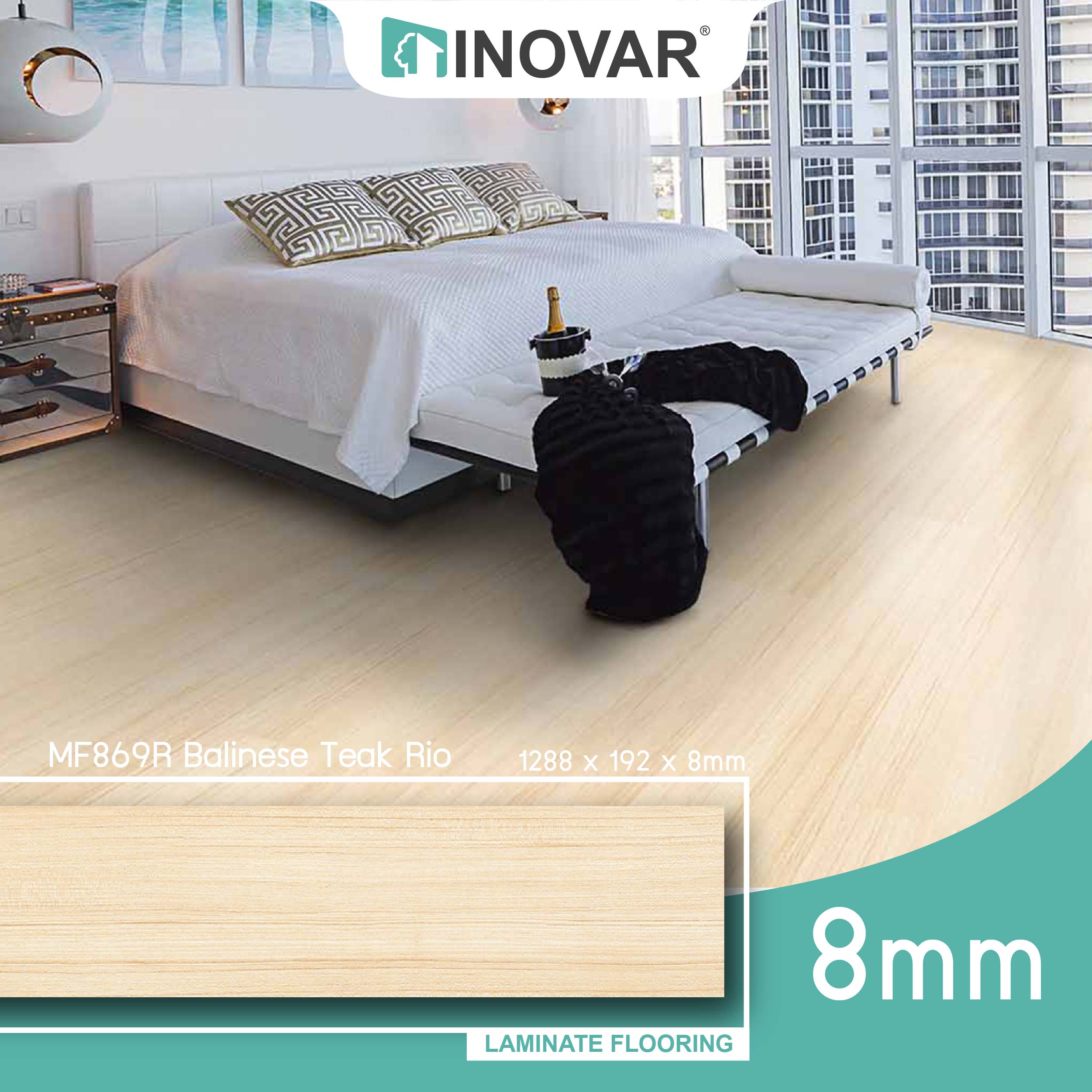 INOVAR ไม้พื้นลามิเนต 8mm Balinese Teak Rio 1288 x 192 x 8mm - บริษัท ...