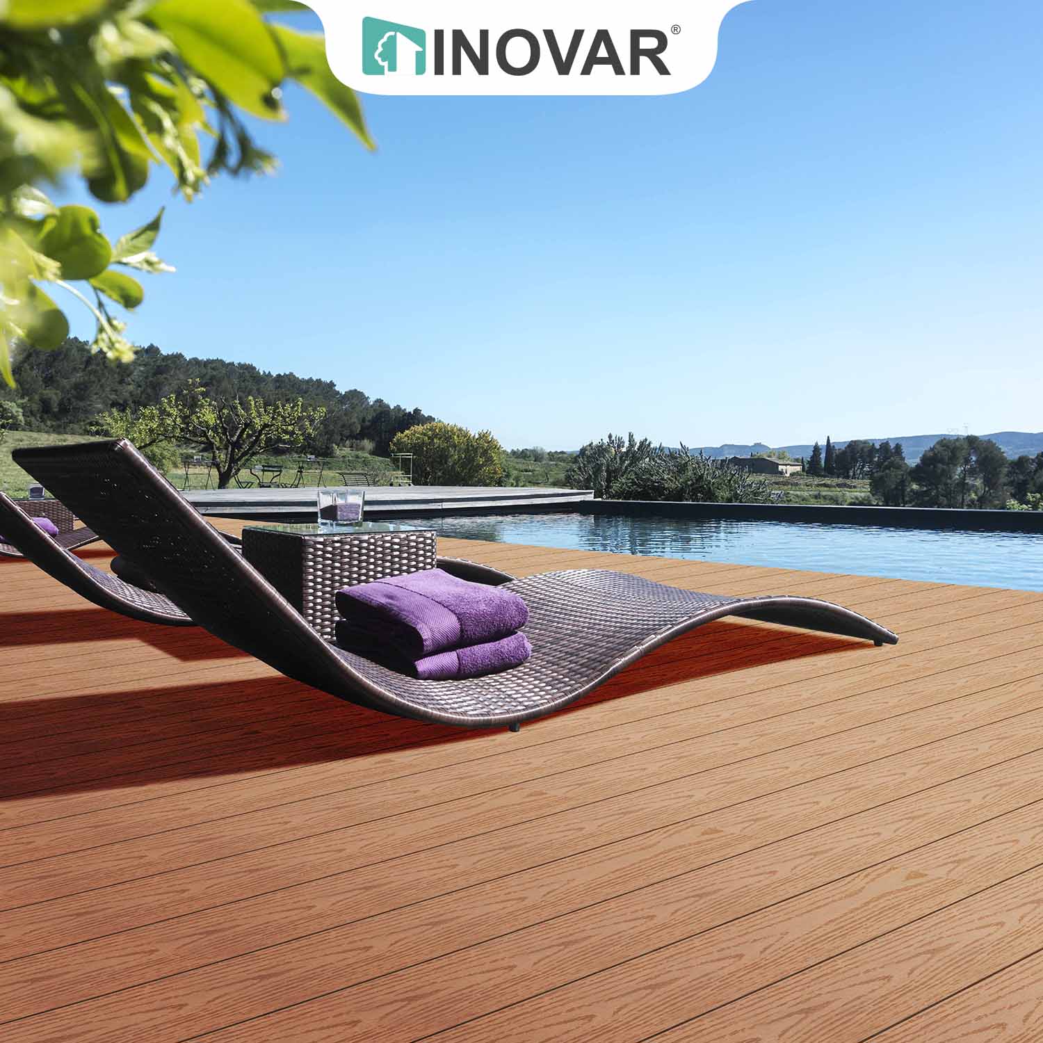 INOVAR ไม้พื้นภายนอก 25mm สี WND6666A Java Teak ขนาด 135x25x2400mm ...