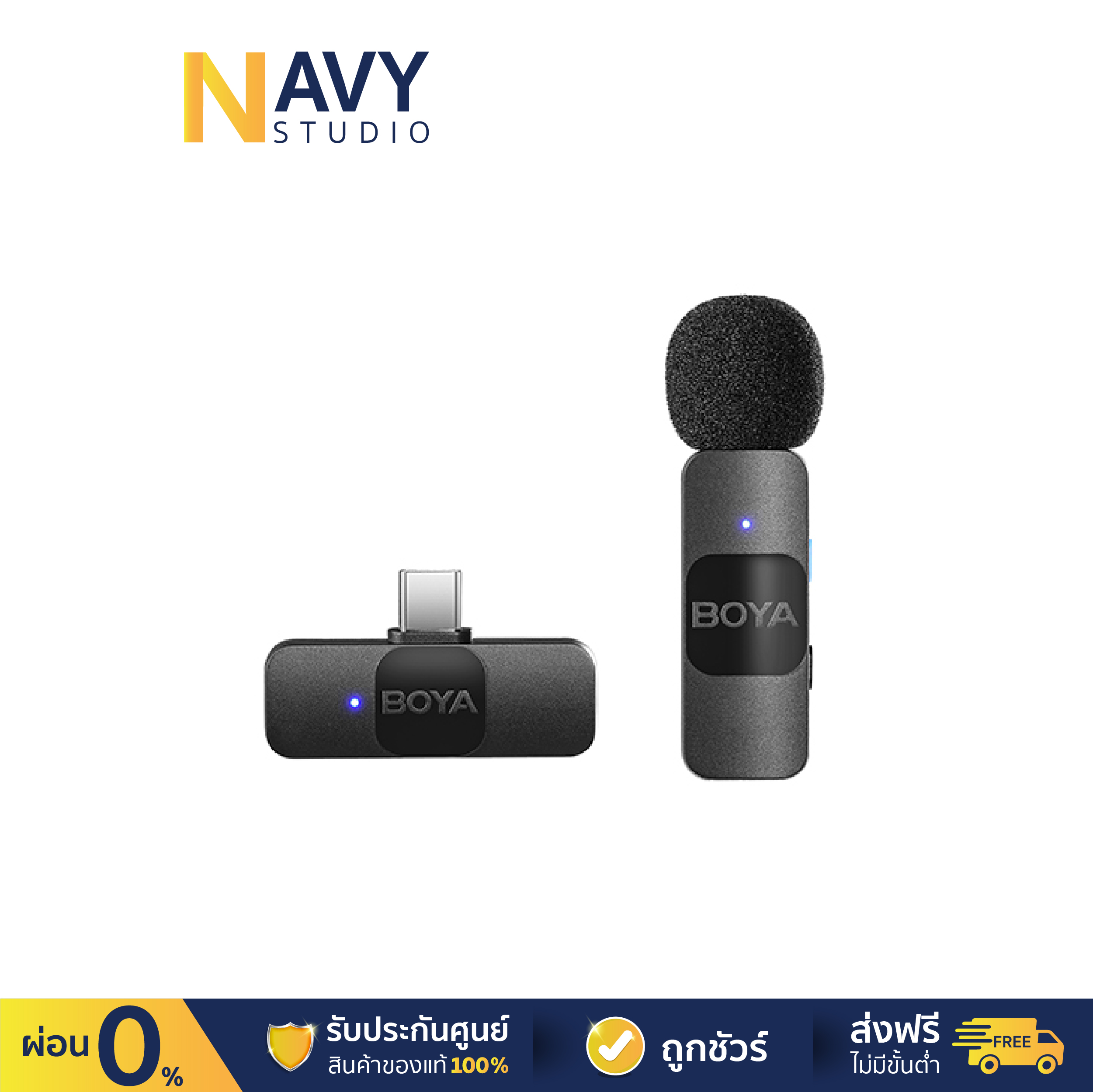 Boya BY-V1/V2/V10/V20 Wireless Microphone ไมโครโฟนไร้สาย ANC ไมโครโฟนไร้สาย ลดเสียงรบกวน สําหรับ ...