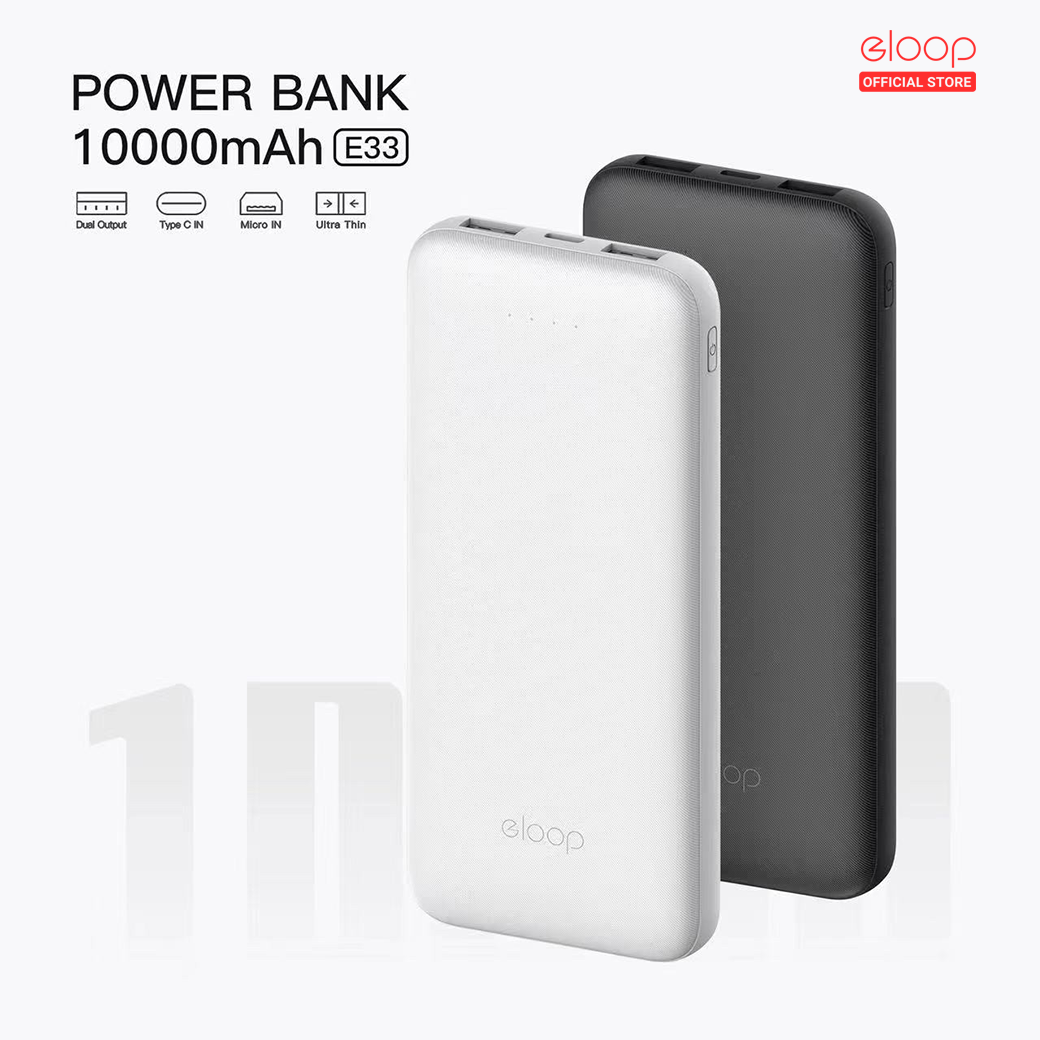 [แพ็คส่ง 1 วัน] Eloop E33 แบตสำรอง 10000mAh ชาร์จเร็ว 2.4A 12W Powerbank USB Fast Charge ...