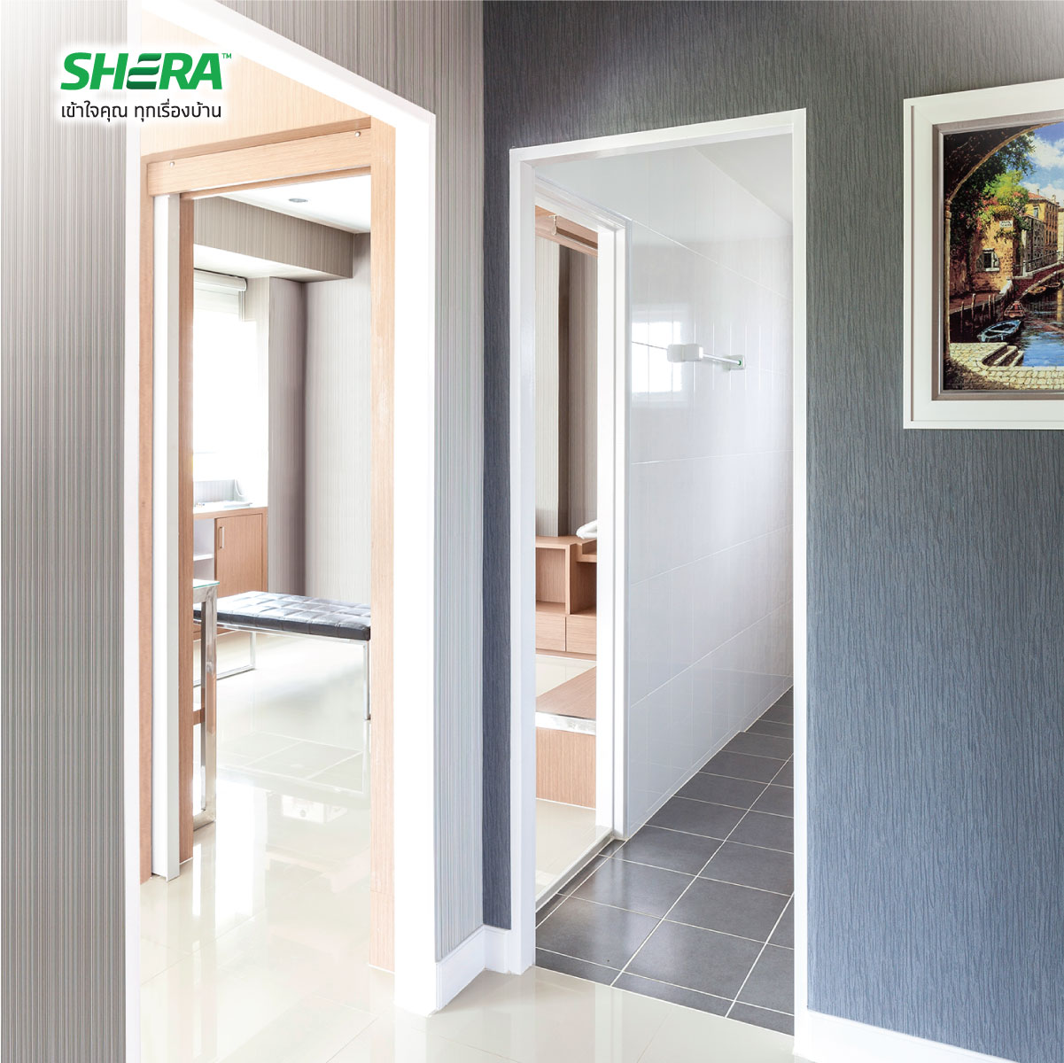 SHERA วงกบประตูเฌอร่า รุ่นคลาสสิค หนา 4 นิ้ว สีธรรมชาติ 80x210 - บริษัท ...