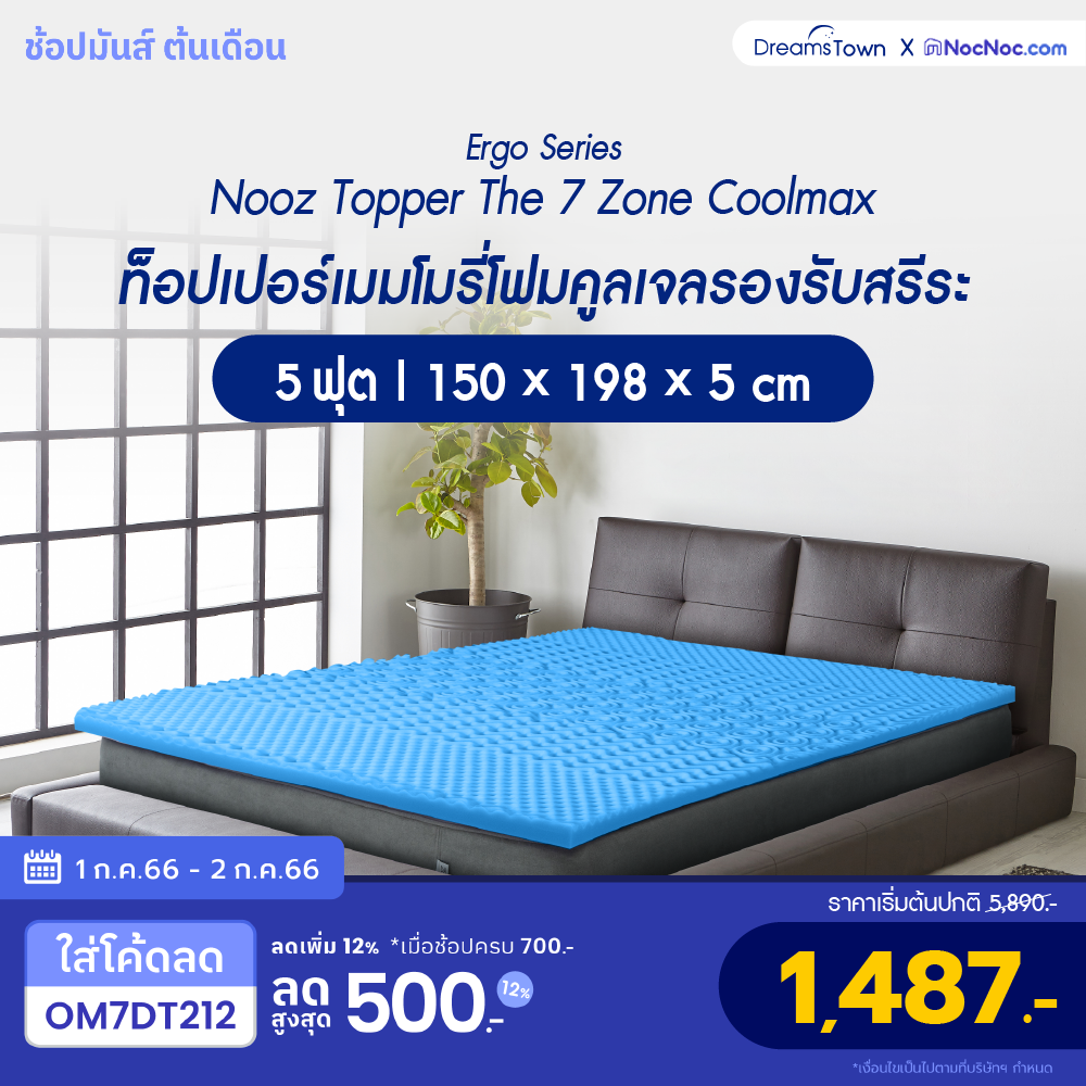 Nooz ท็อปเปอร์เมมโมรี่โฟม รุ่น Ergo Coolmax The 7 Zone 5 ฟุต - บริษัท ฮอริซอน กรุ๊ป (ประเทศไทย ...