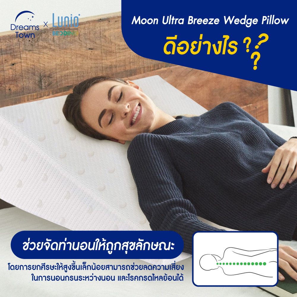 Lunio หมอนอเนกประสงค์ รุ่น Ultra Breeze Wedge Pillow Moon Series Lunio ...