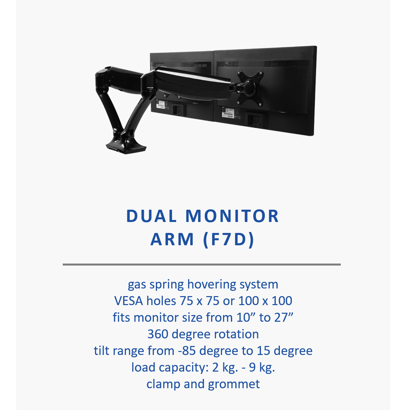 FlexiSpot by Essen ขาติดหน้าจอมอนิเตอร์แบบคู่ รุ่น F7D - สีดำ - บริษัท ...