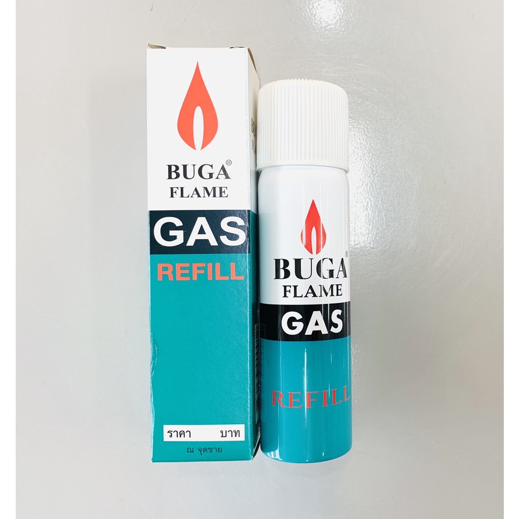 YOJI ONLINE แก๊ส แก๊สเติมไฟแช็ค BUGA FLAME GAS ฝาขาว แก๊สบูก้า ขวดเล็ก ...