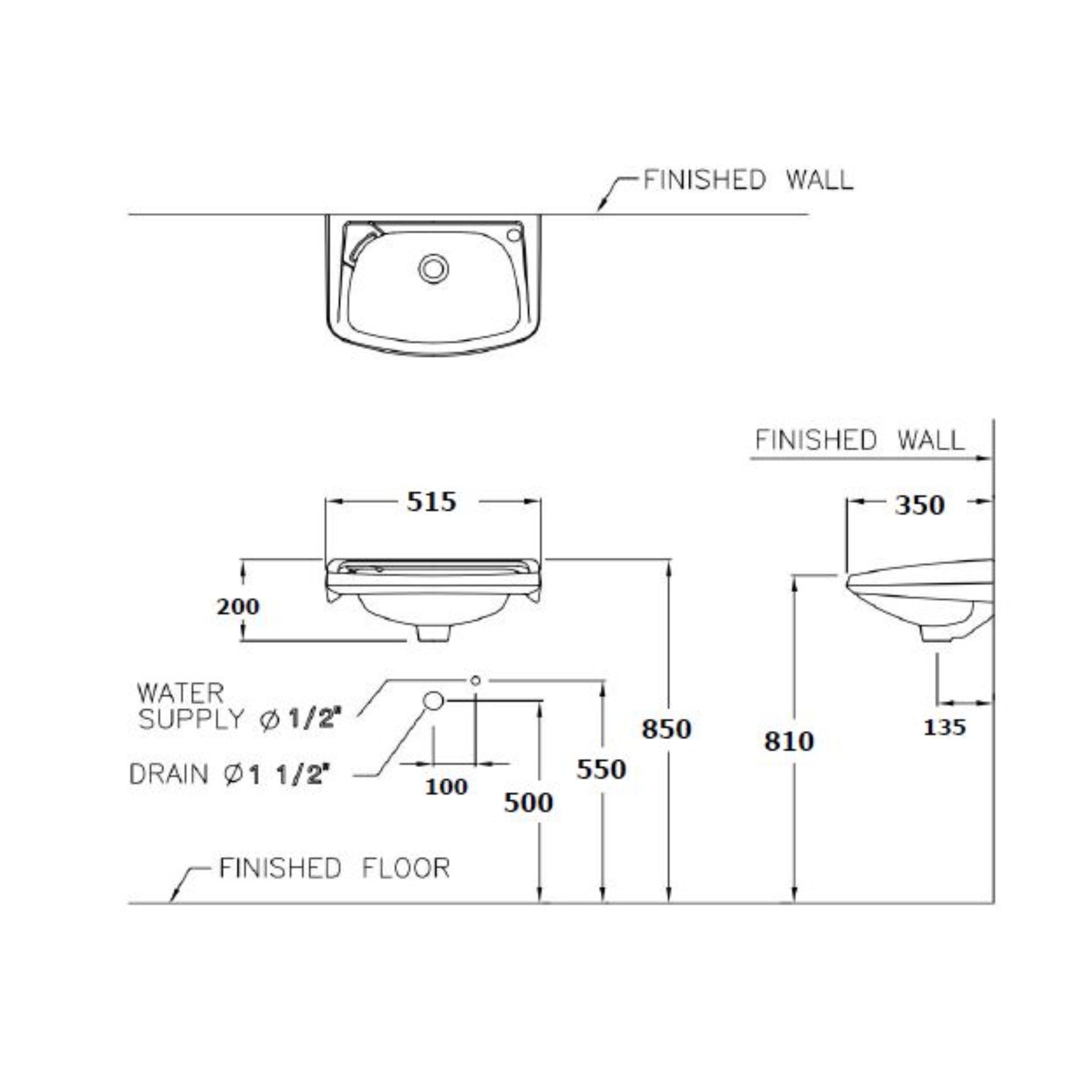 COTTO อ่างล้างหน้าชนิดแขวนผนัง รุ่น C002 โดเร็กซ์ 51.5 x 35 x 20 cm. สี ...